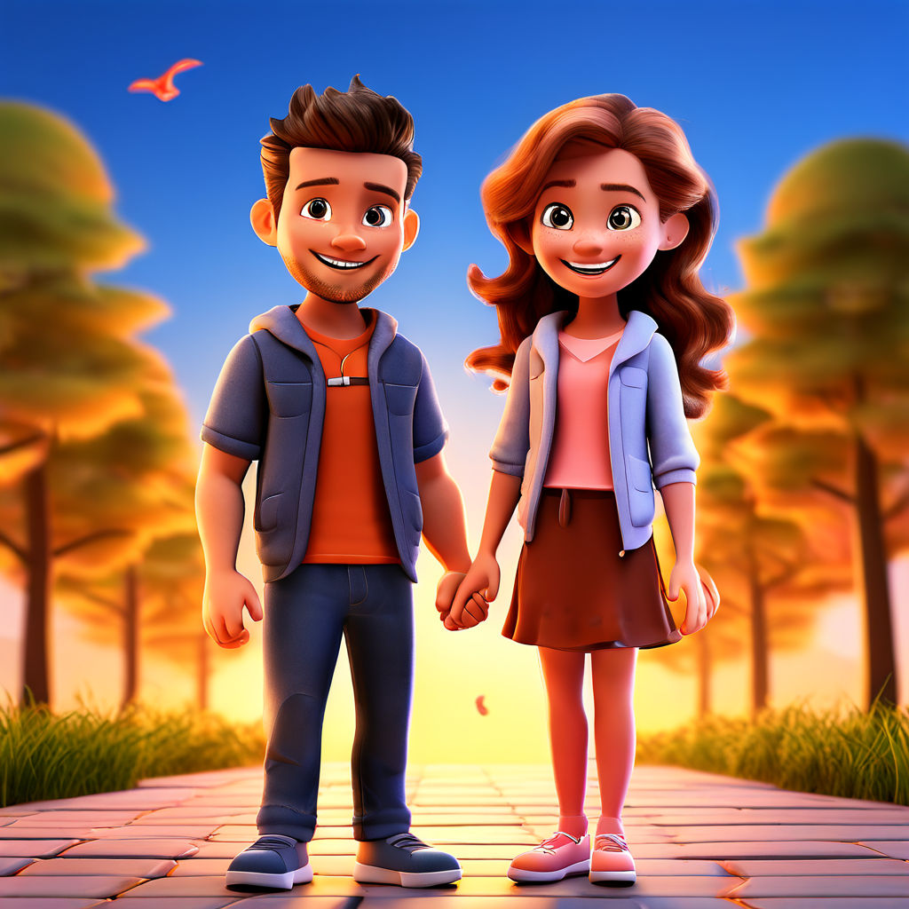 Animated 3d cartoon image of a two friends by Pihu Mishra - Playground