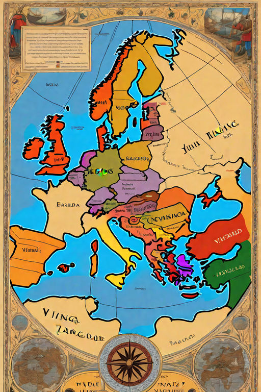 This image shows a world map designed in an artistic style s... by ...