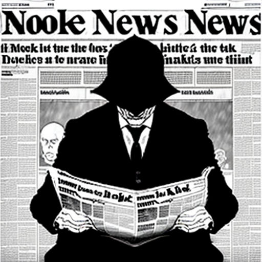 Dark image hoorified person reading a newspaper with a break... by ...