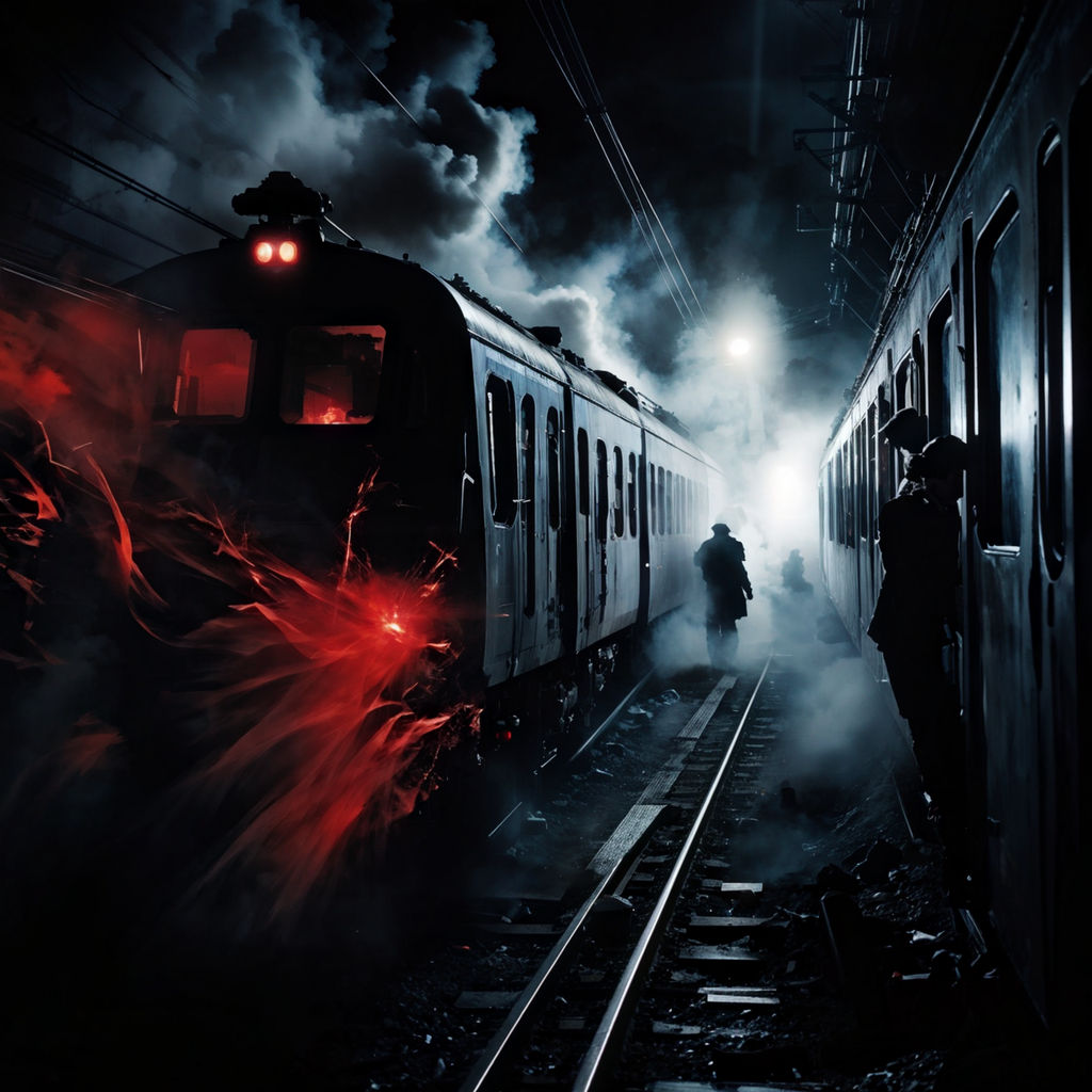 Ghosts exploding through the panels of a train by Savitski - Playground