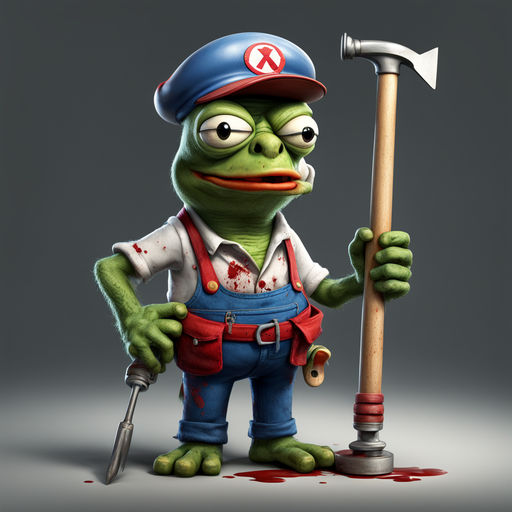 Zombie pepe plumber full body with plumbing tool no backgrou... by ...