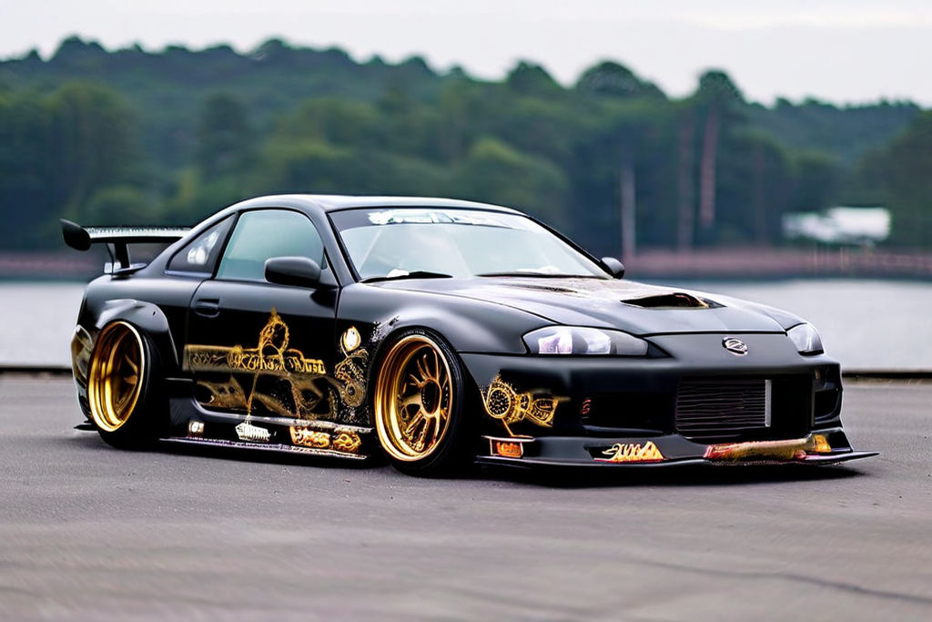 Nissan silvia s15 body kit liberty works black and letters g... by ...