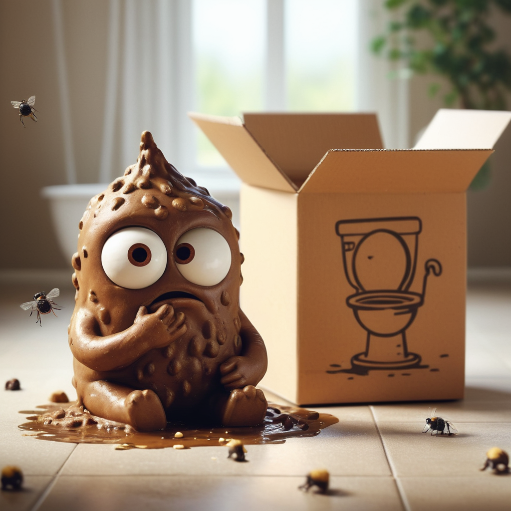 Cute poop monster is the thinker by Kico Toralles - Playground