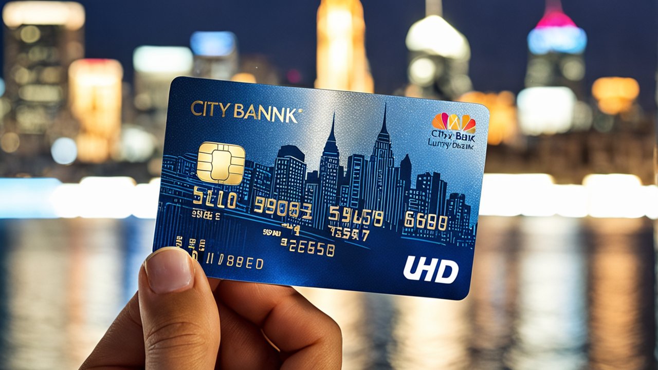 Metallic premium credit card from City Bank cradled by a han... by SJ ...