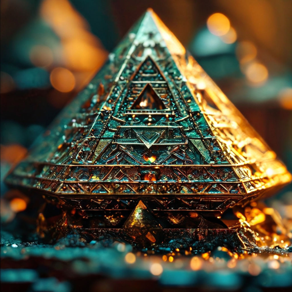 Macro photography of a decagonal pyramid single podium by Myanmar Solar ...