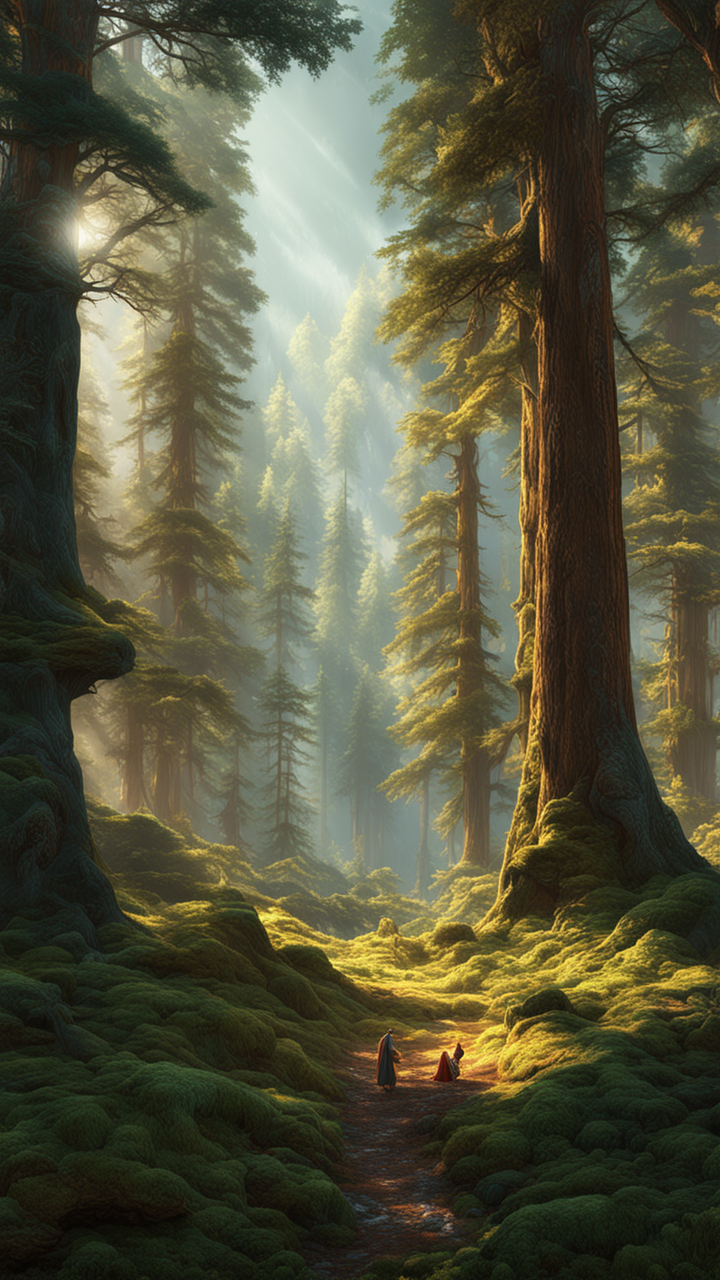 Forest scene rendered in a hyper-realistic cinematic style by Andrew ...