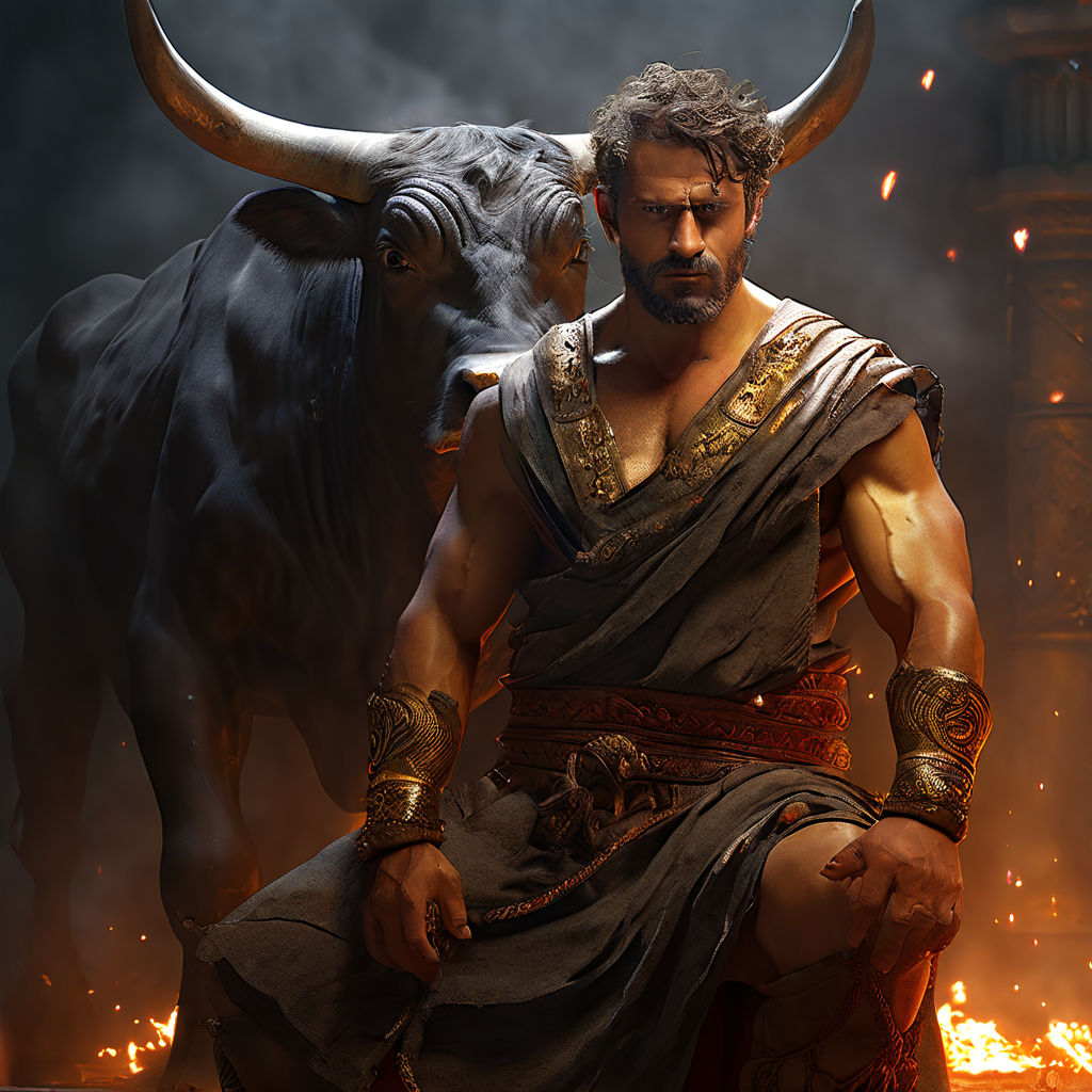 A muscular man from ancient Greece in traditional Greek clot... by ...