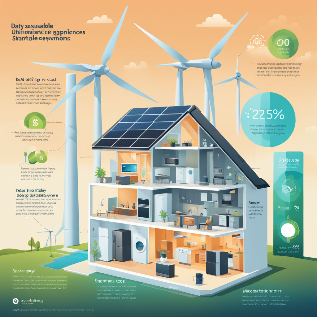 Infographic illustration featuring smart home appliances pos... by ...