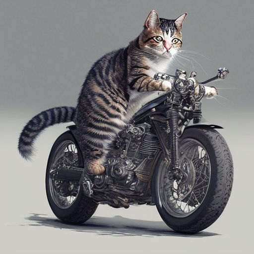 A cat riding a motorcycle by gérard grelet - Playground