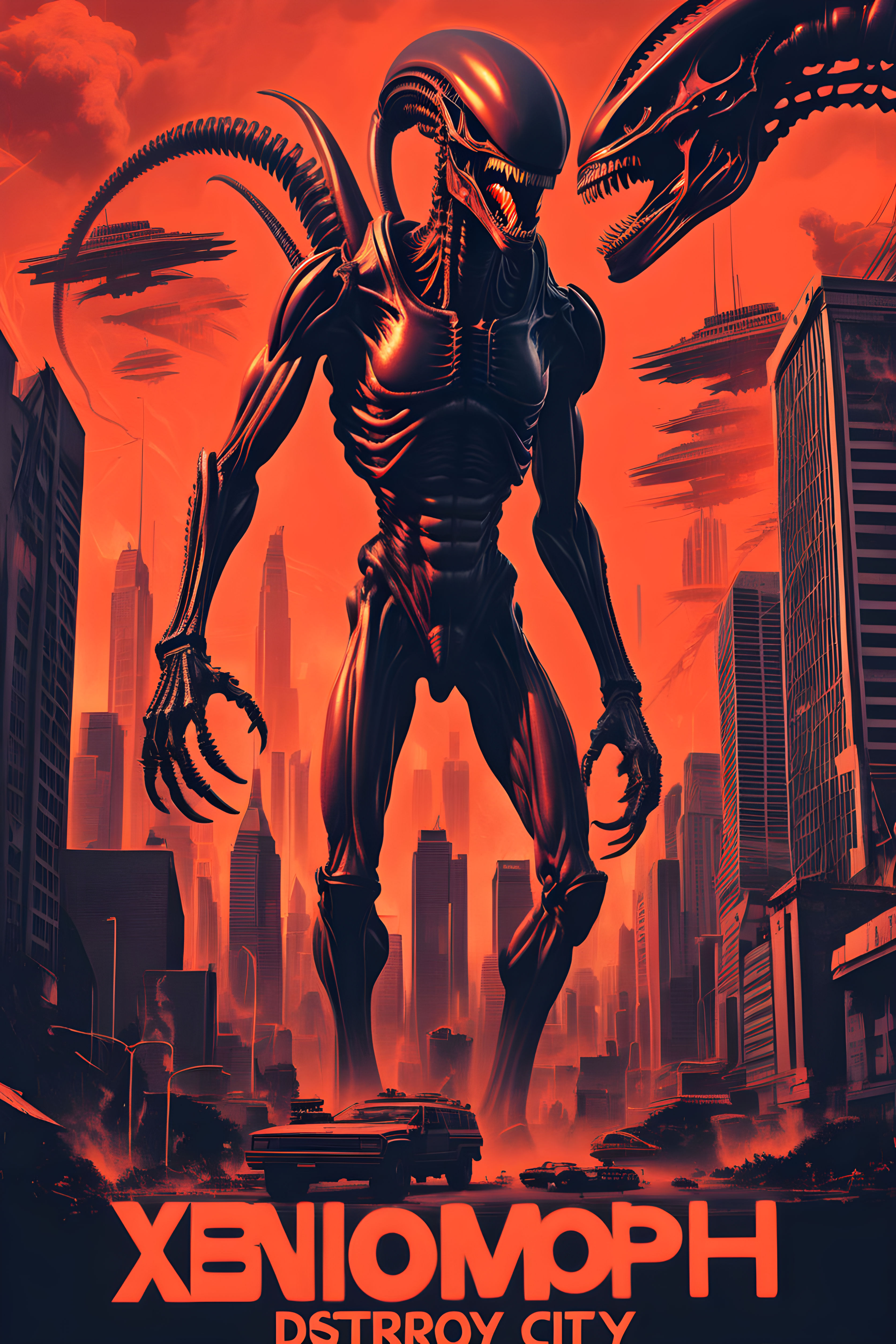 Giant xenomorph destroy city by Sprut Stone - Playground