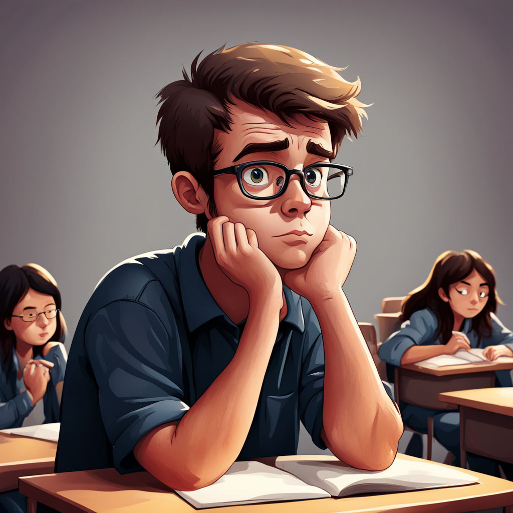 Thinking student cartoon by شركة كتاب الوجيز - Playground