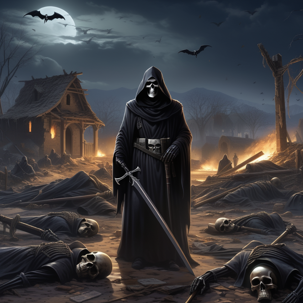 The grim reaper standing among fallen soldiers by Daniela Brenner ...