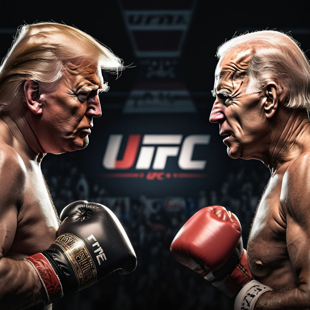 Donald Trump and Joe Biden in a confrontational stance by Jeff Moore ...