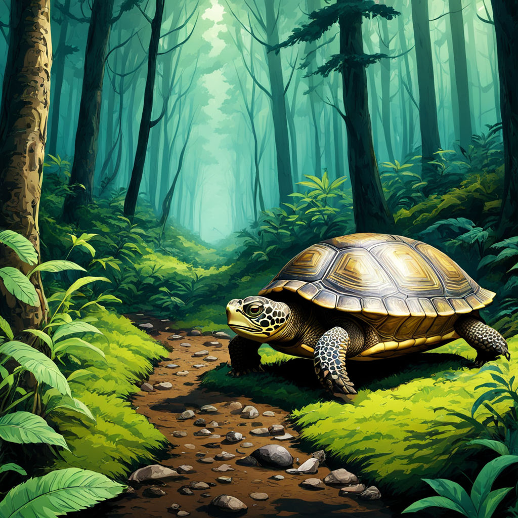 Turtle run in the forest by Ratumas Azizatul Husna - Playground