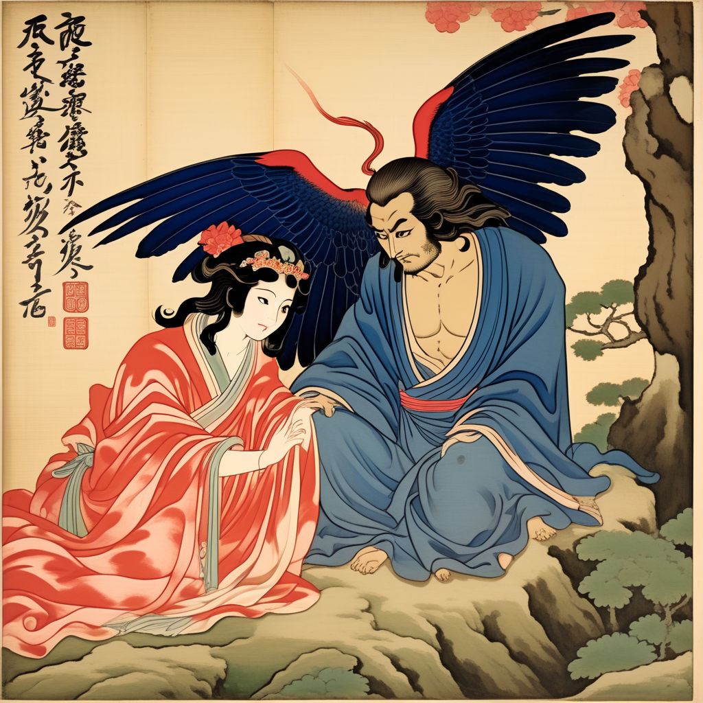 OEDIPUS AND THE SPHINX AS A YOKAI IN THE STYLE OF ISHIKAW... by Frank ...