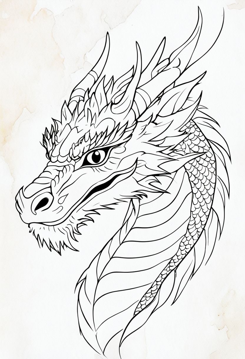 Chinese Dragon Head Drawing Realistic