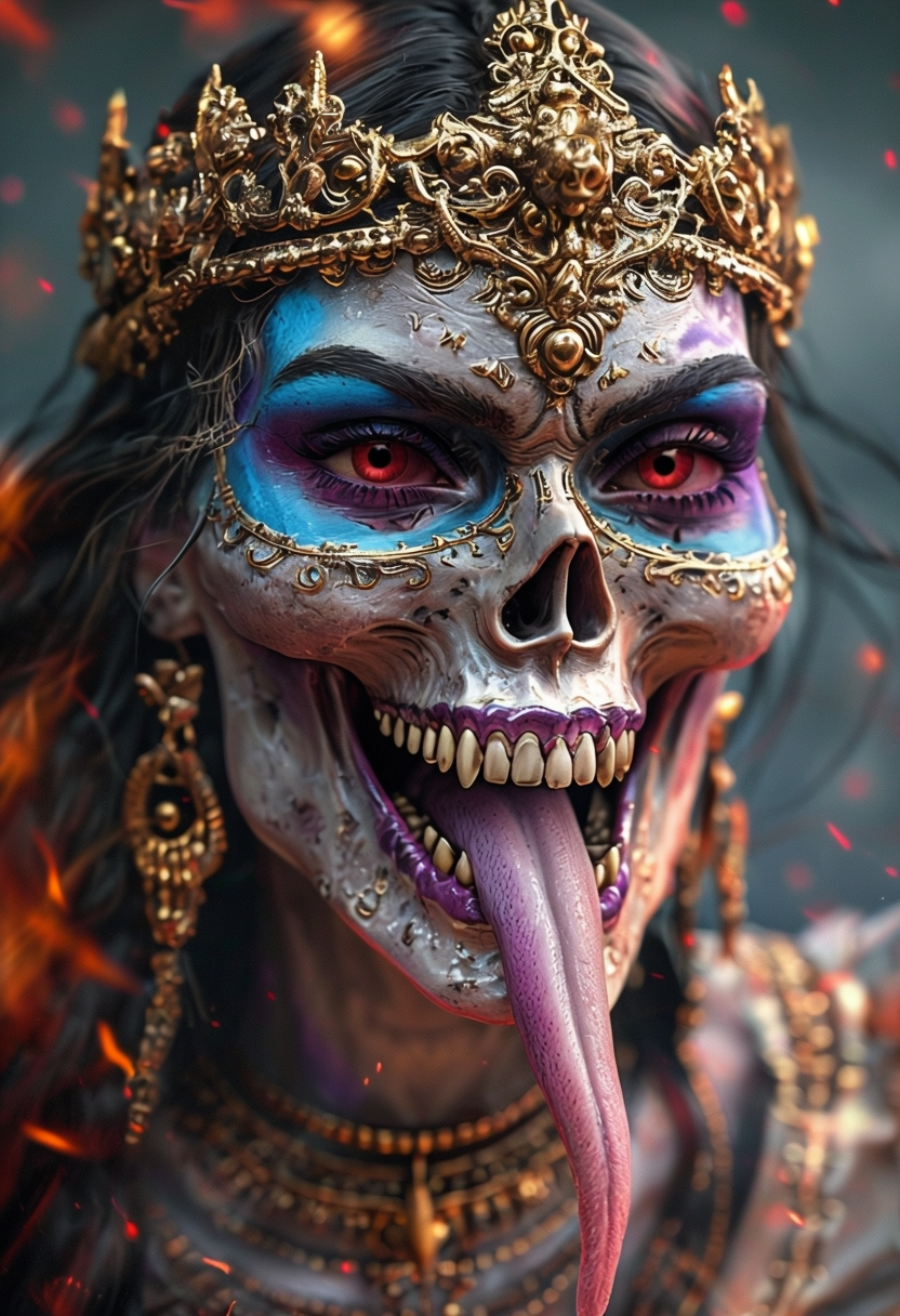 The picture shows a close-up of a beautiful female skull wit... by ...