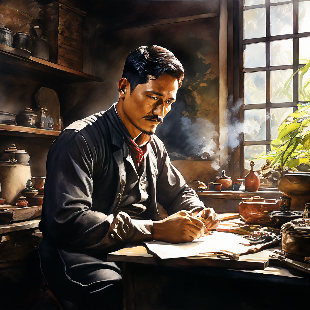 Filipino Jose Rizal in the province (looking away from the c... by ...