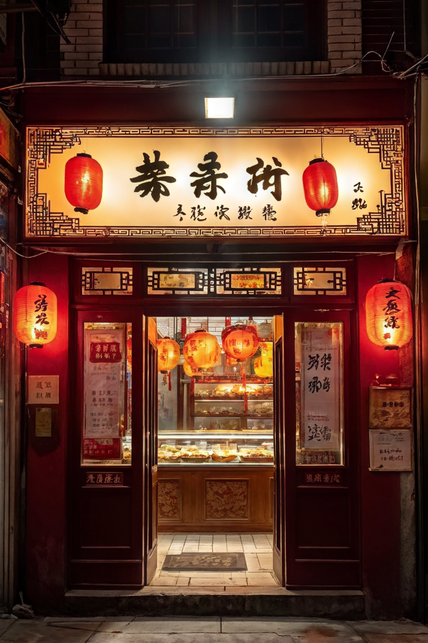 Traditional Chinese food storefront in Chinatown by Katja H - Playground