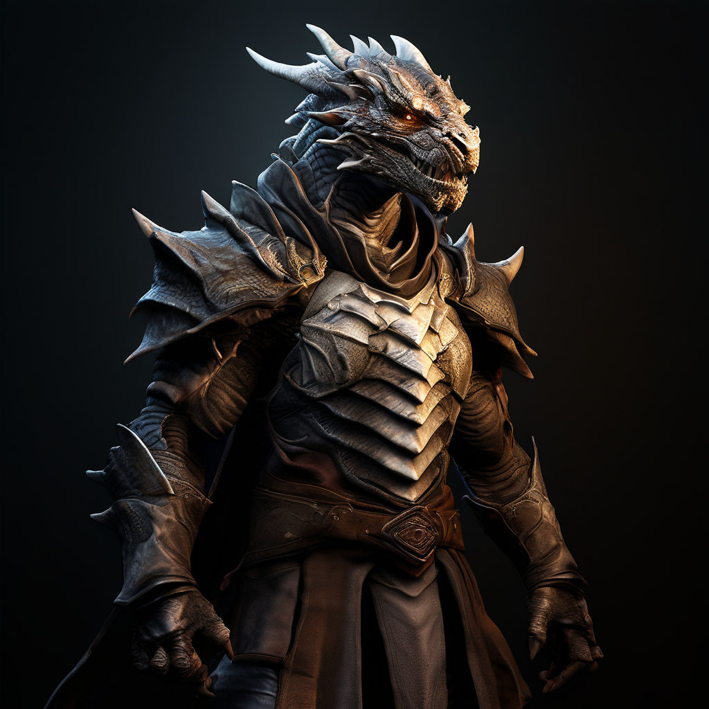 Dragonborn full body pose by Qragon - Playground