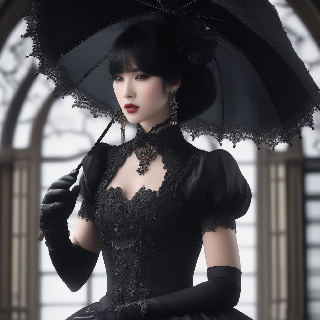 Goth anime queen exuding radiant feminine energy in her volu... by ...