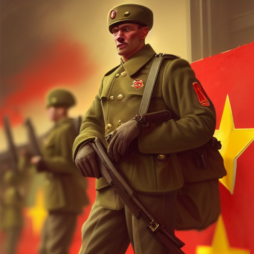 A soldier with a sad face in the Red Army at the time of th... by yanil ...