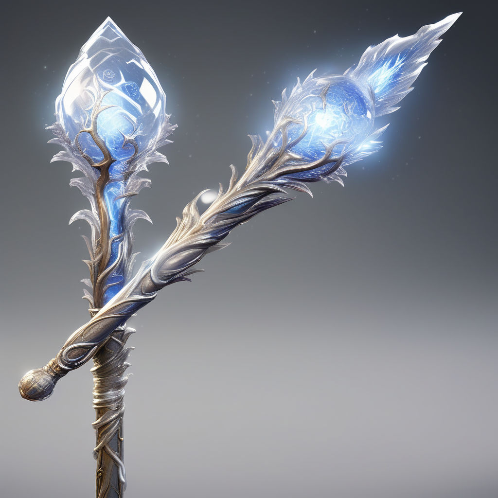 Ice magic staff gleaming with a crystalline structure by Marlon Klein ...