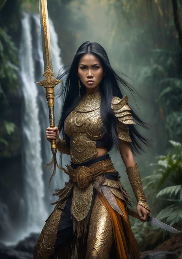 Indonesian female warrior by Freed Mango - Playground