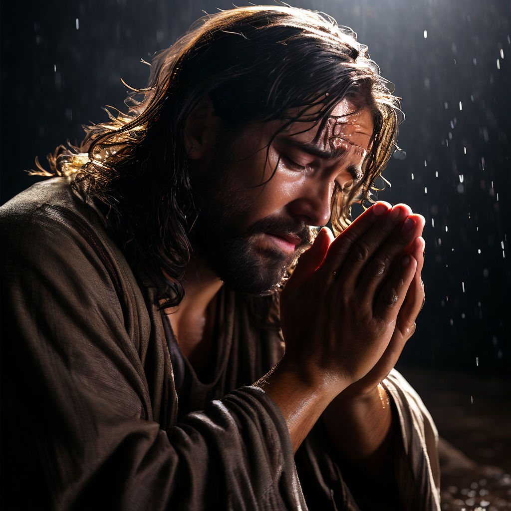 Jesus praying and crying by اواب Awaap - Playground