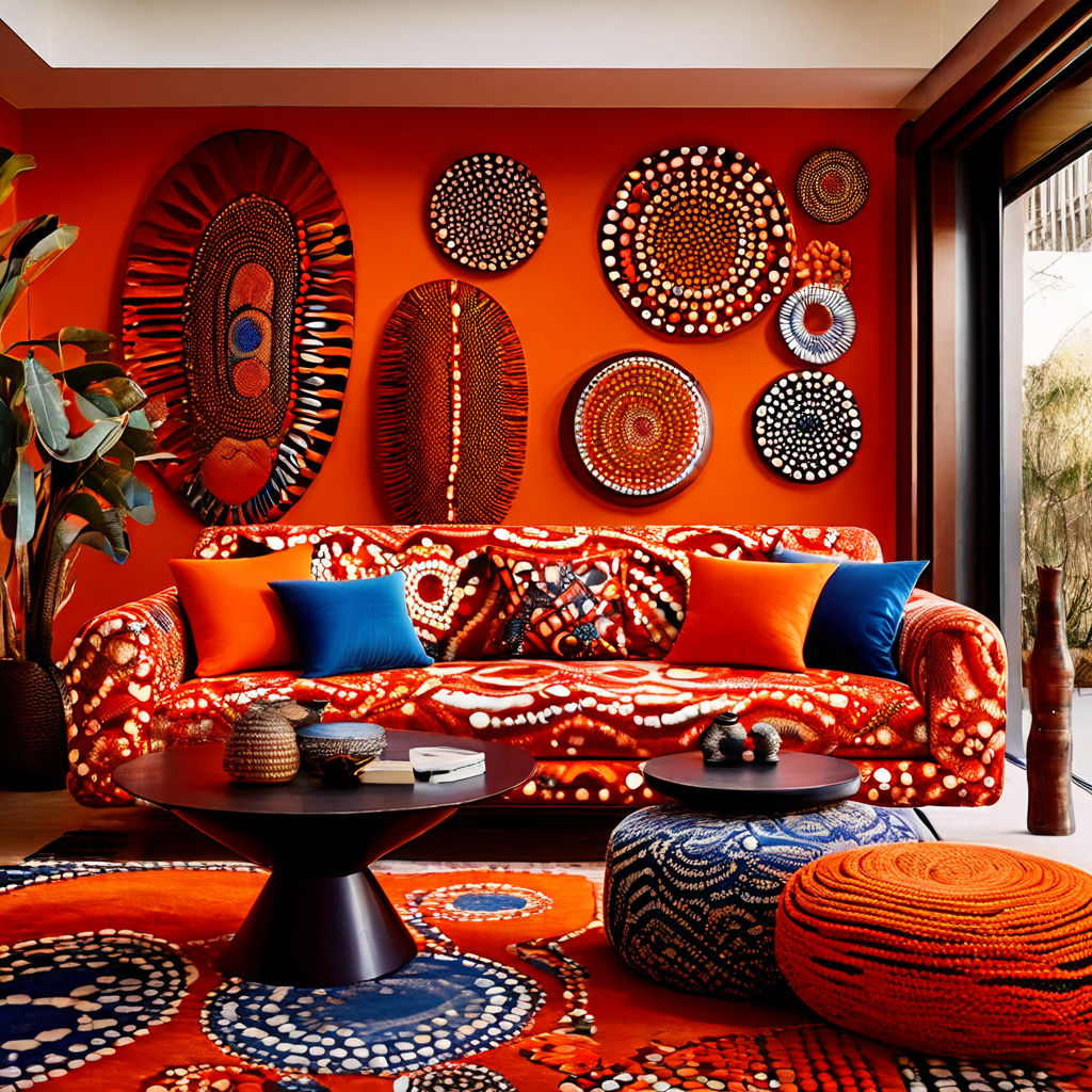 Aboriginal Australian art encompassing an interior design th... by ...