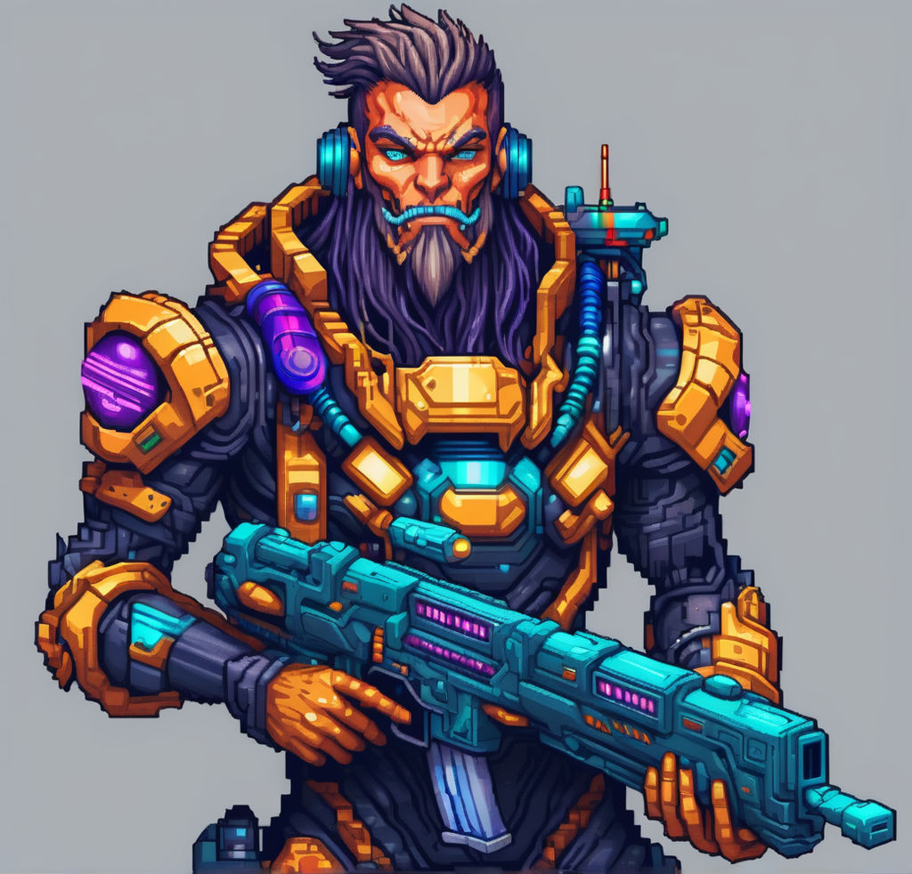 Pixel art character detailed the head of the marauders in sp... by ...