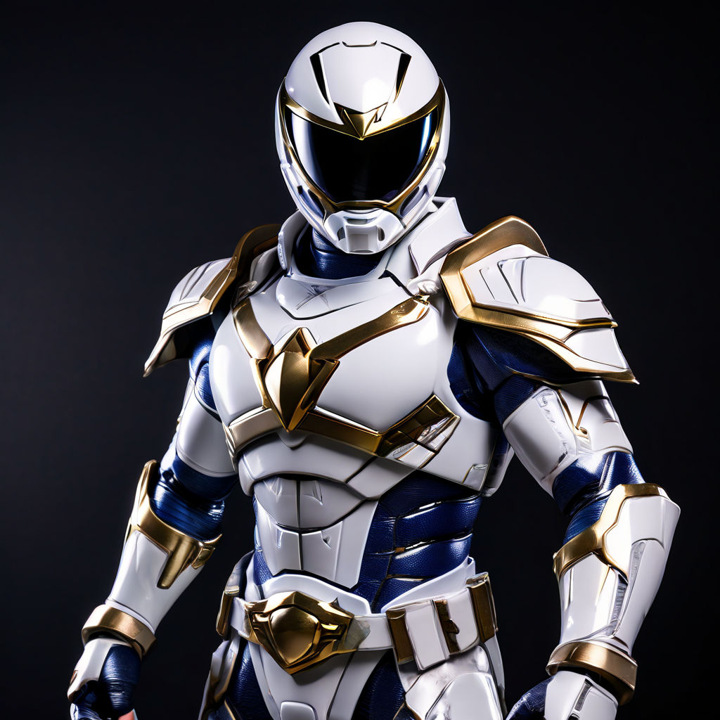 Power ranger branco com armadura de arcanjo. fundo branco by Marcos ...