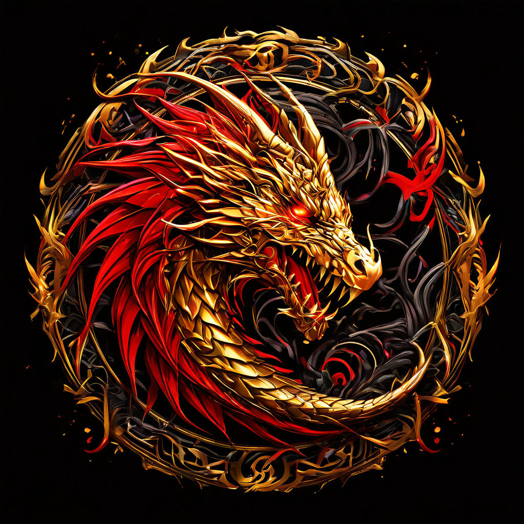 Dragon phoenix snake scorpion unicorn logo gold red black by Kevin Koch ... Dragon phoenix snake scorpion unicorn logo gold red black by Kevin Koch ...