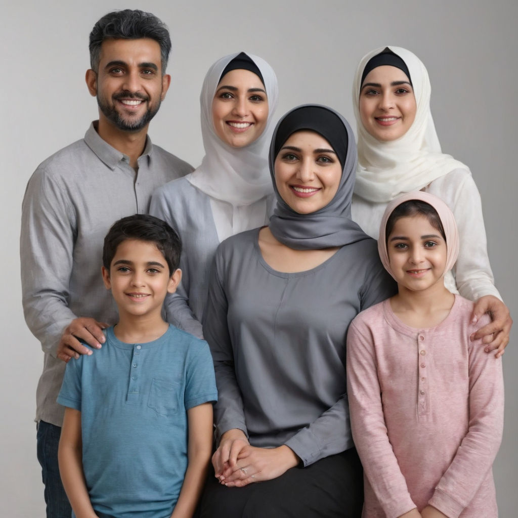 Muslim family posed together for a portrait by petajalan institute ...