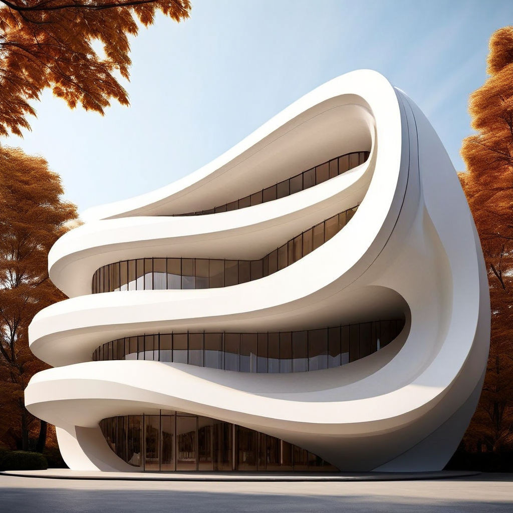 Exterior perspective of a curvilinear building form inspired... by Louise Henson - Playground