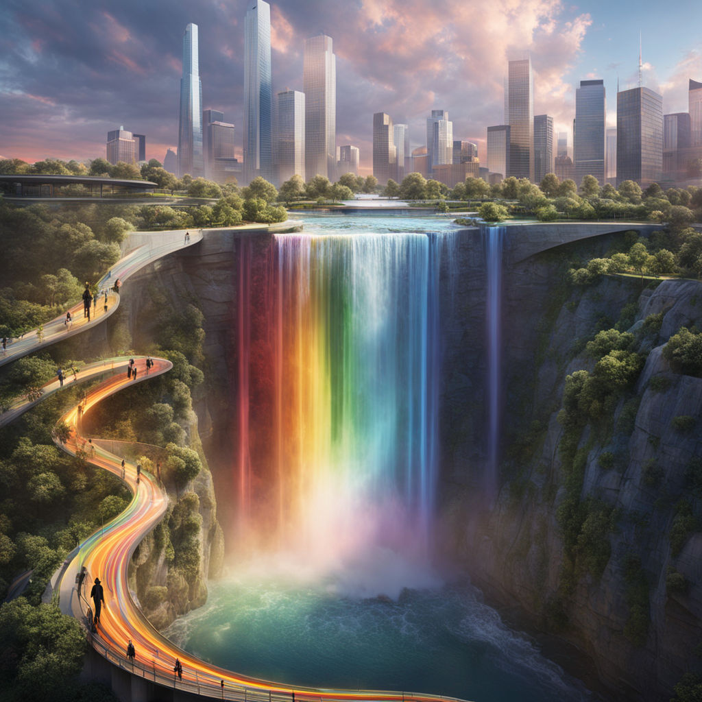 Urban waterfall harmonizing with architecture by DanJo - Playground