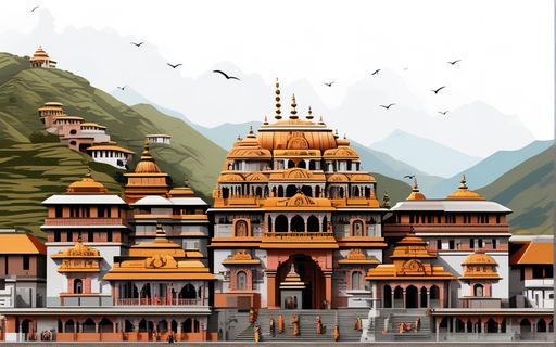 Create vector image of badrinath temple uttrakhand by Shatakshi Gupta ...