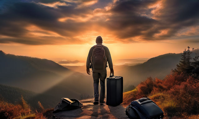 Man packing his belongings and setting off on his journey by Prince Princess - Playground