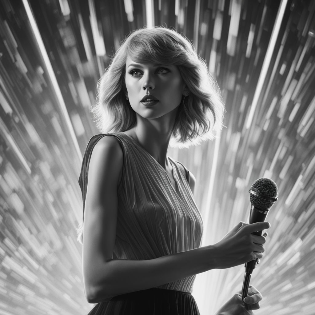 Taylor Swift clutching a microphone by Abderrahman Ouida - Playground
