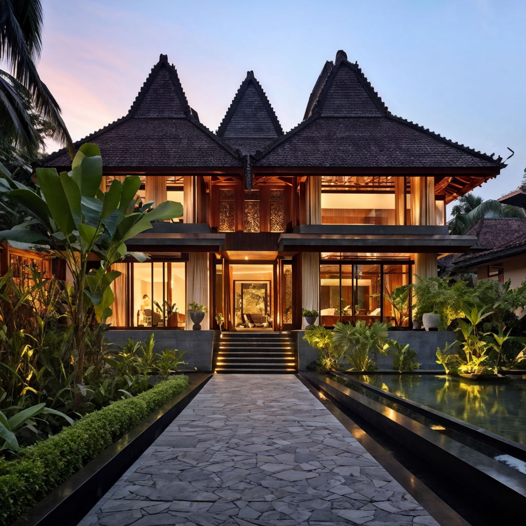 Modern Indonesian traditional house facade by Renn - Playground