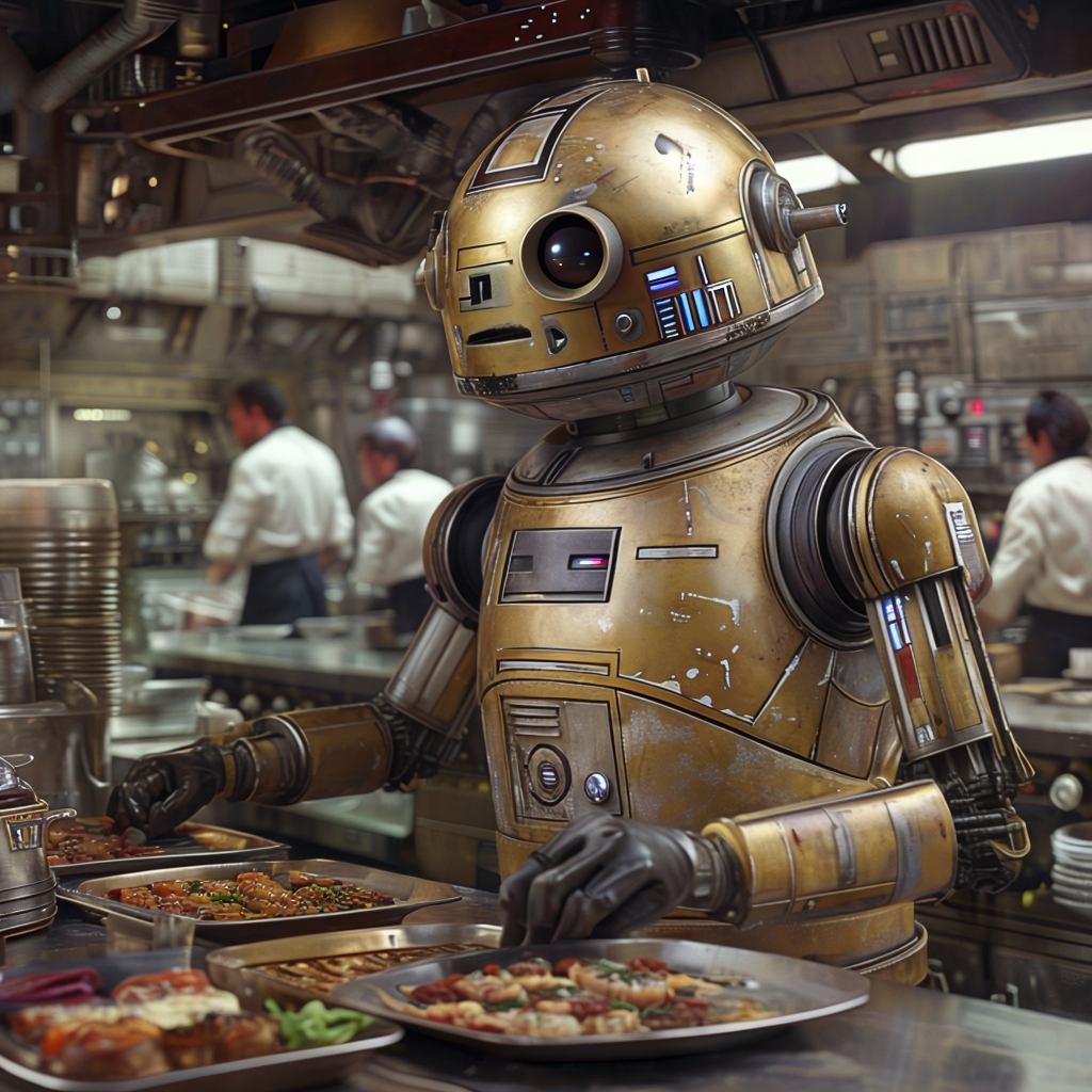 Star Wars EV-series chef droid with a worn gold exterior and... by Mr ...