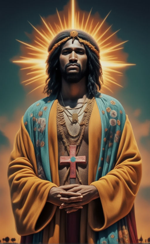 Jesus Christ in the black power afro style of the 60s hippie... by ...