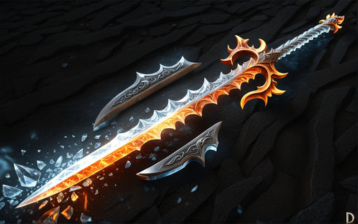 Epic amazing stunning fire-and-ice-crystal-great-sword beaut... by ...