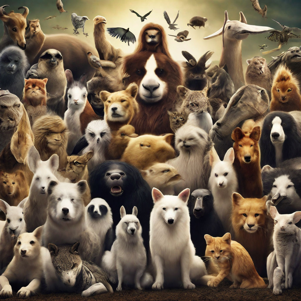 All animals in one picture like movie poster by VIKRAM .R - Playground