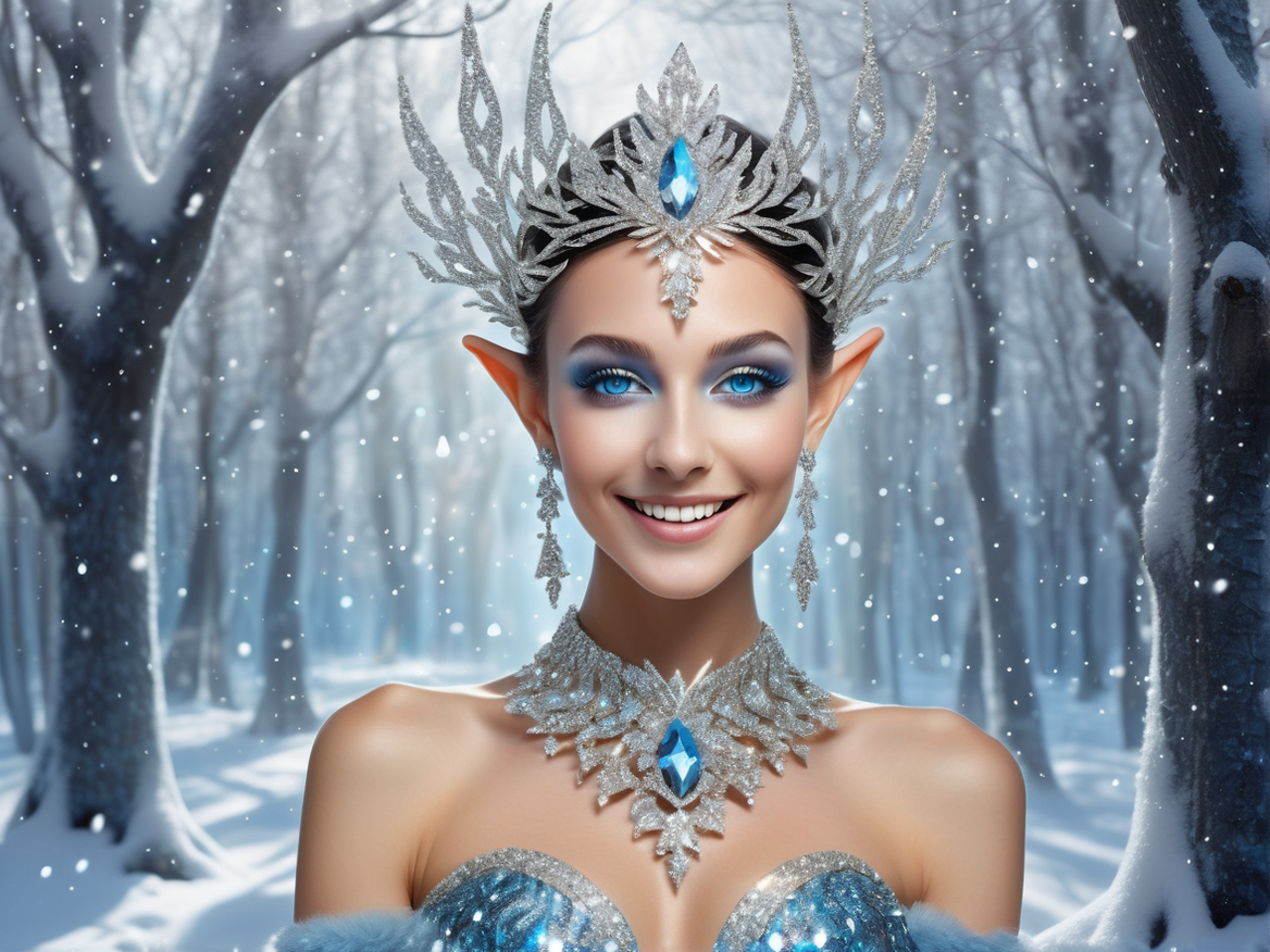 Elf woman with a radiant smile by Deborah Bailey - Playground