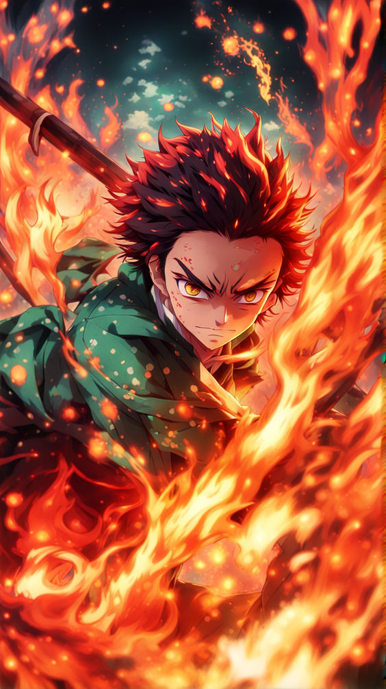 Tanjiro is a young boy of average height with fairly tanned ... by ...