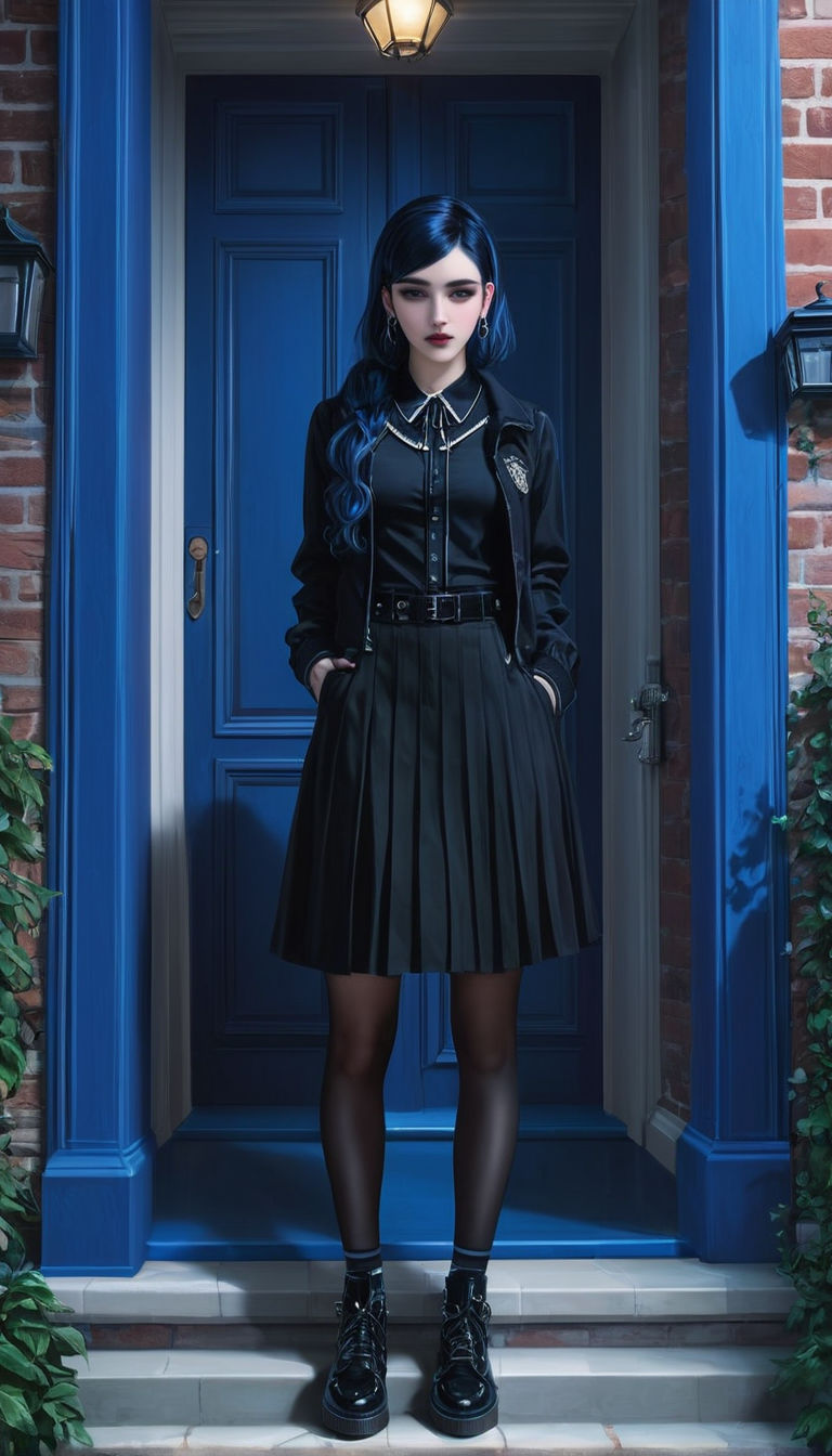 A most beautiful and cute 16-22 goth woman wearing dark prep... by ...