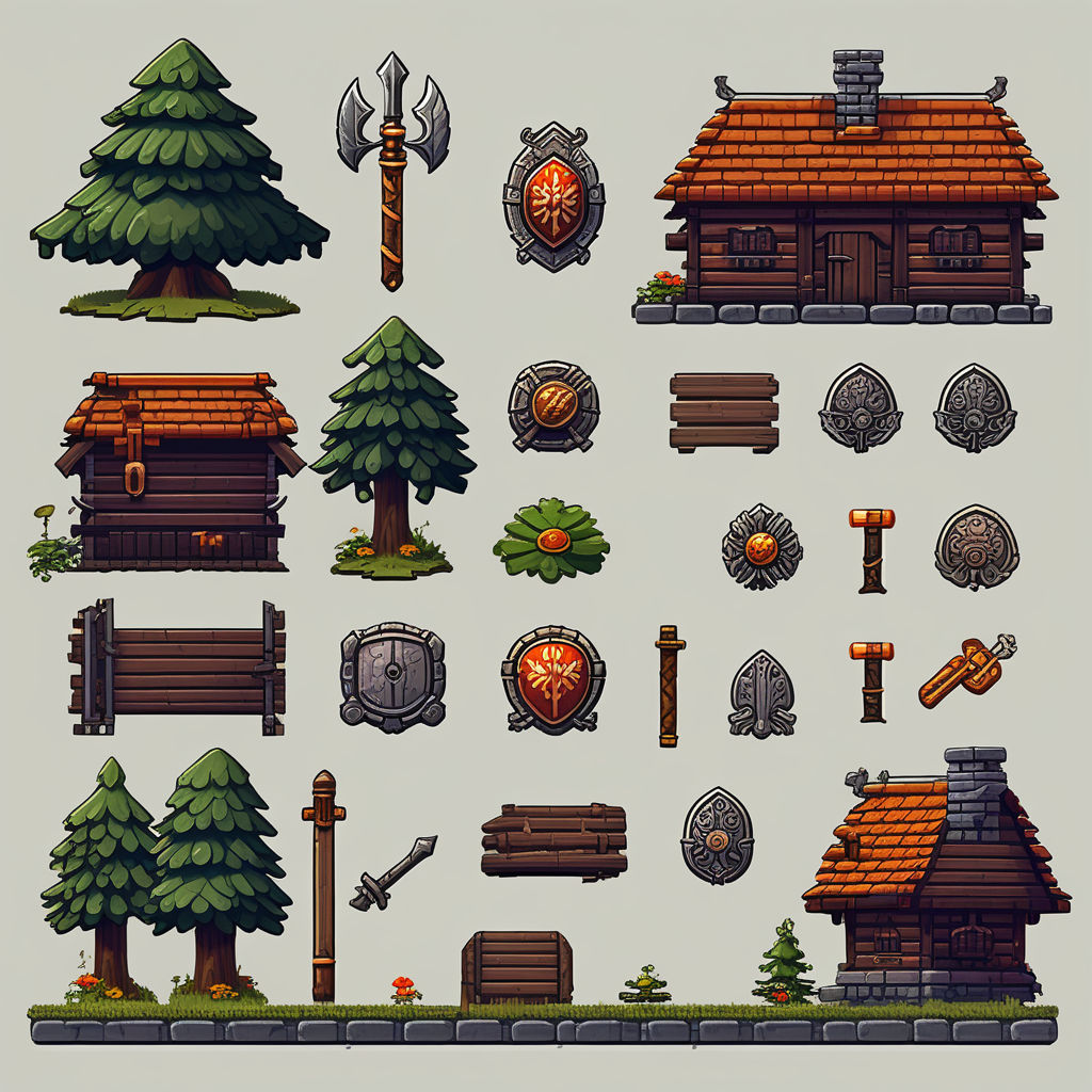 Slavic warrior tileset for 2D game 32x32 by Олег Орлов - Playground