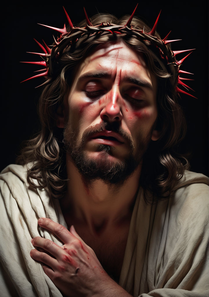 Jesus gazing downwards by kenecia garvey - Playground