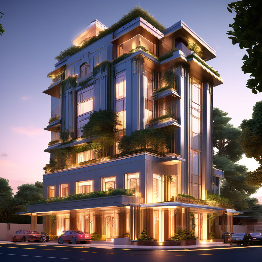 A large three storey hotel building elevation by Ashish Yadav - Playground